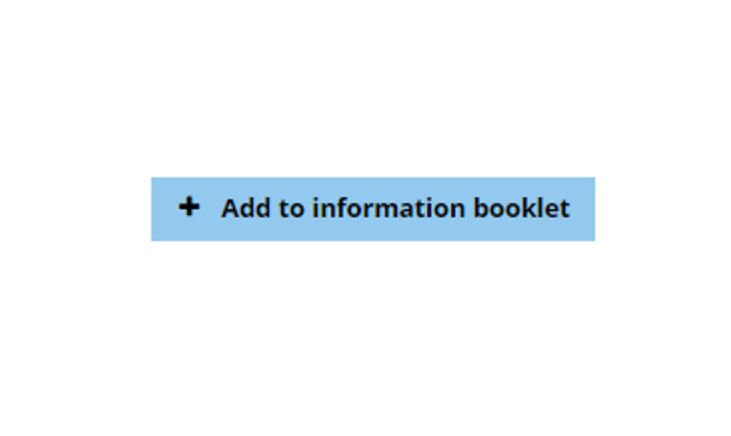 What is the “My Information Booklet” button? | Live Well York
